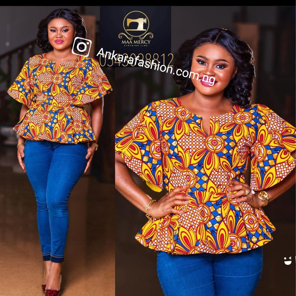 Cute & Dazzling Ankara Tops Styles For your jeans,skirts & short-70 styles